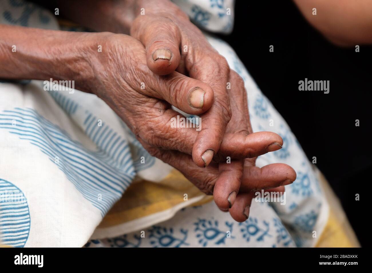 Indian woman touching hi-res stock photography and images - Alamy
