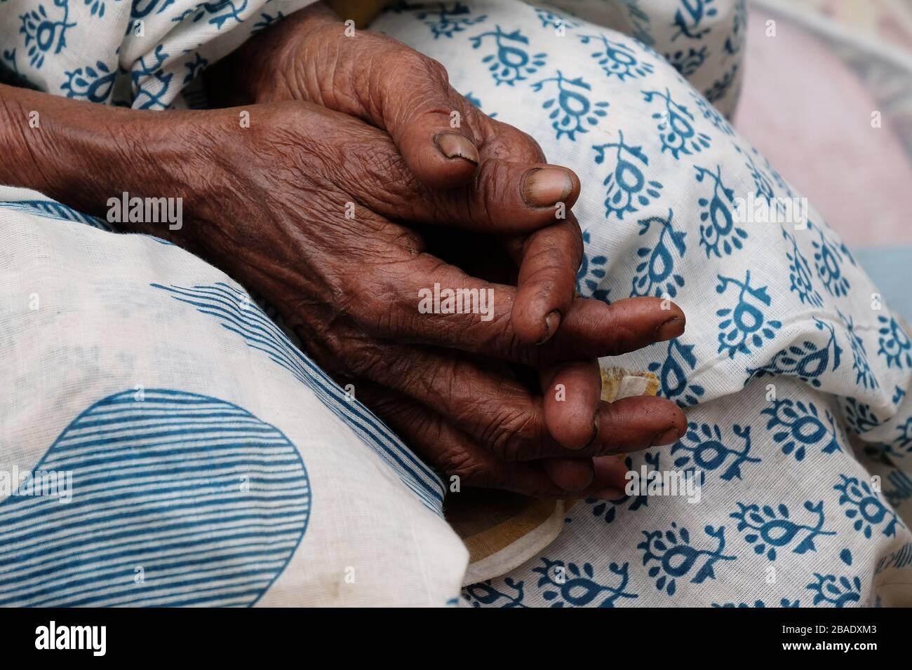 Indian woman touching hi-res stock photography and images - Alamy