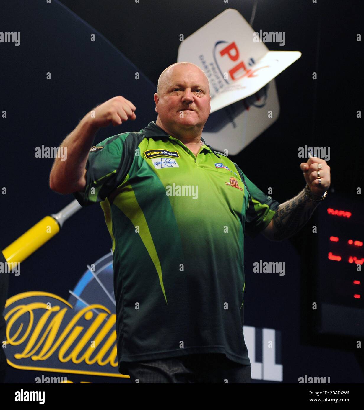 Andy hamilton celebrates during his quarter final against john part hi ...