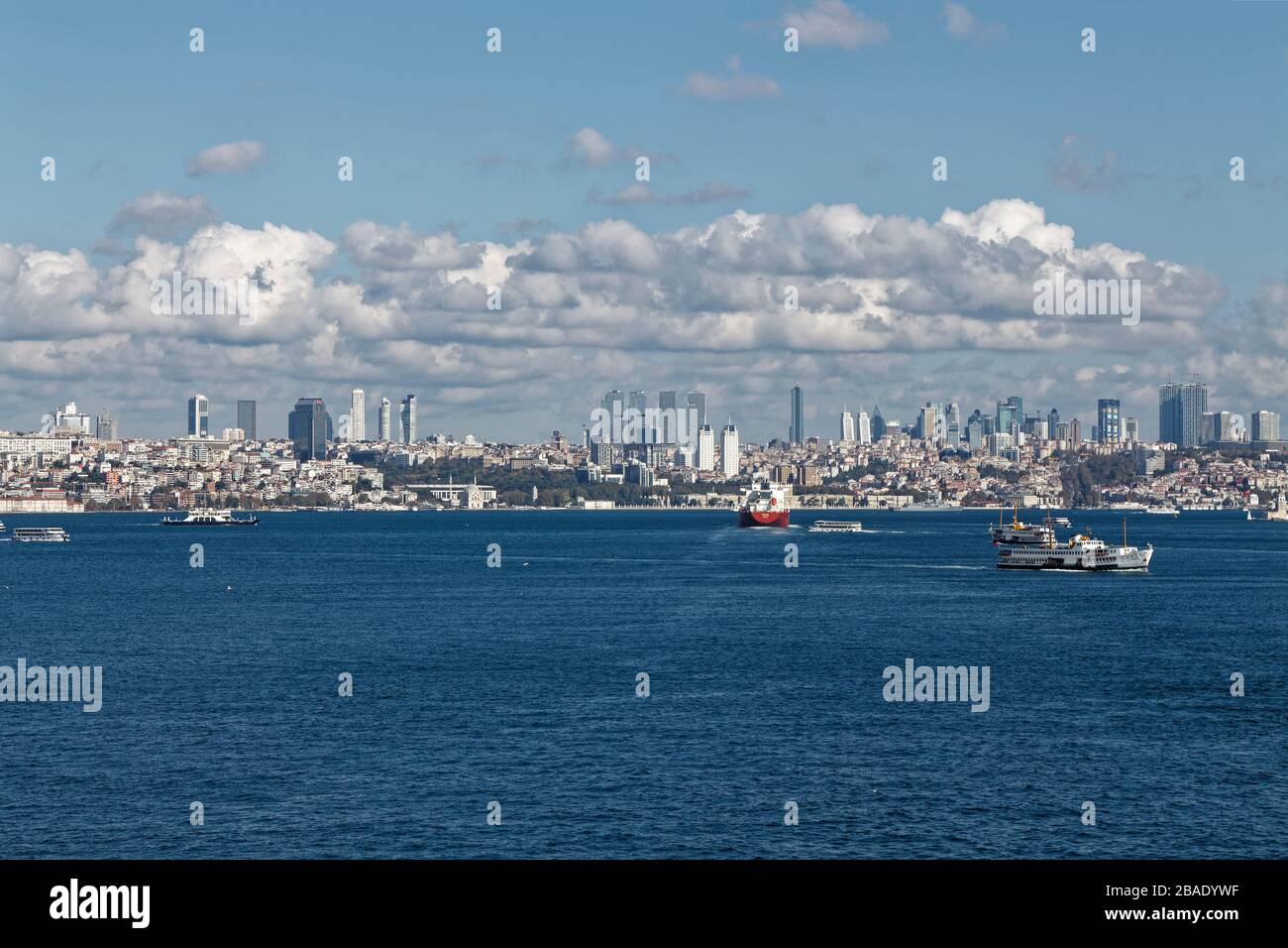 The various Passenger Ferries crossing the Bosphorus Straits at the ...