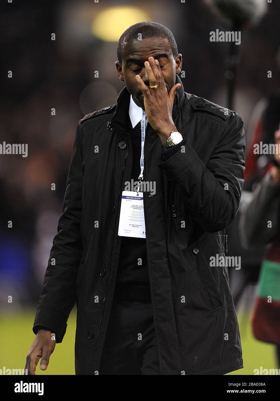 Former footballer Fabrice Muamba shows emotion during a parade around ...