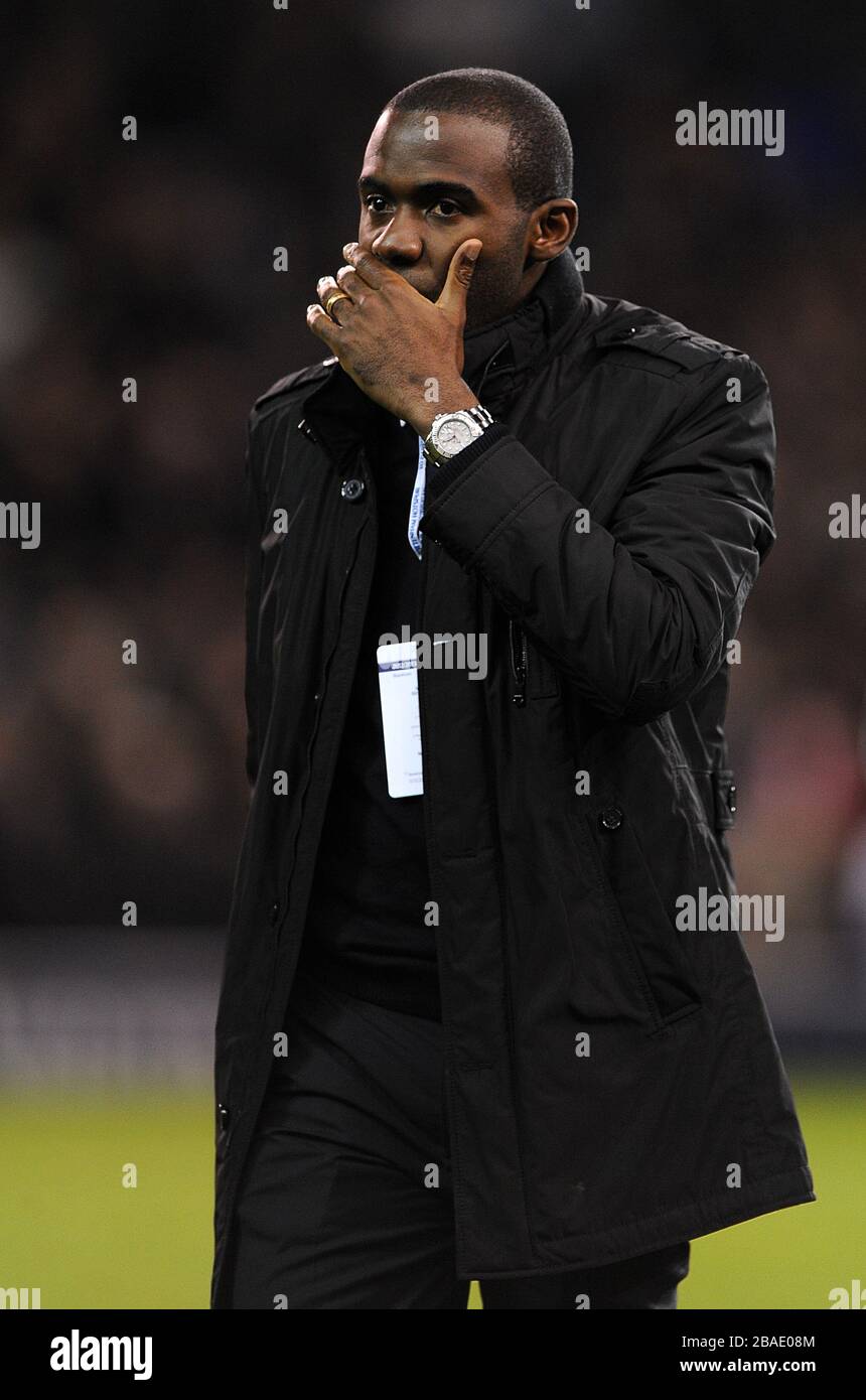 Former footballer Fabrice Muamba shows emotion during a parade around ...