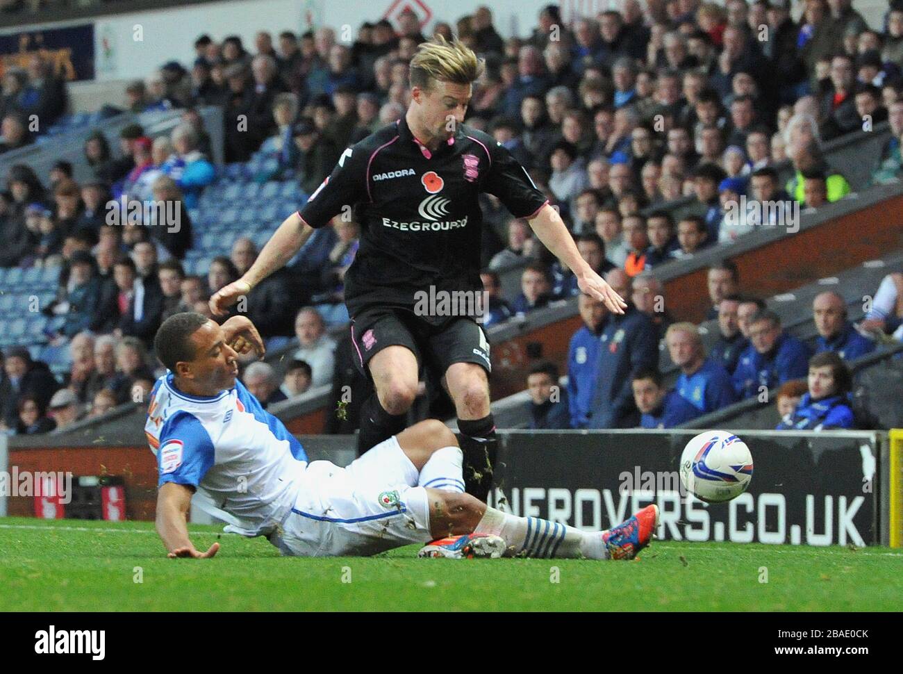 Birmingham City's Wade Elliott and Blackburn Rovers Adam Henley battle ...