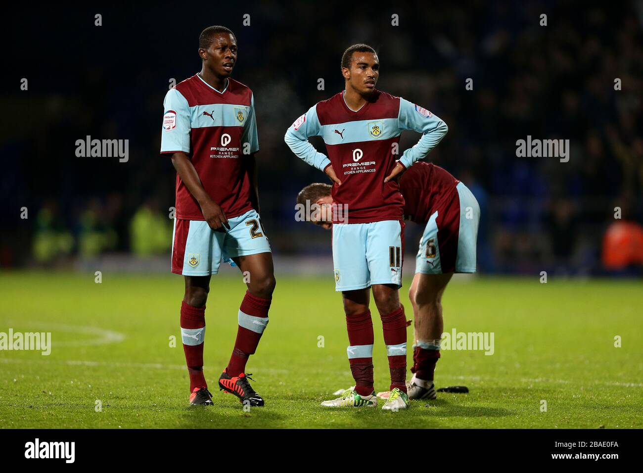 Junior stanislas and chris mccann dejected after the match hi-res stock ...