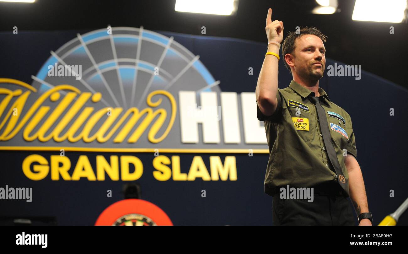 Paul nicholson celebrates after his victory over barrie bates hi-res ...