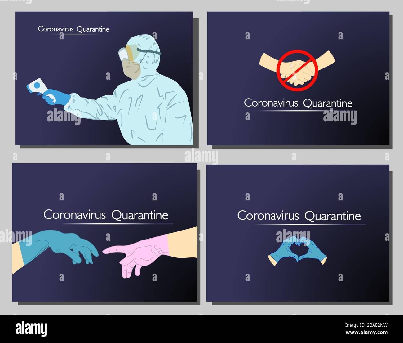 Coronavirus in the world. Set of quarantine posters. New Coronavirus ...