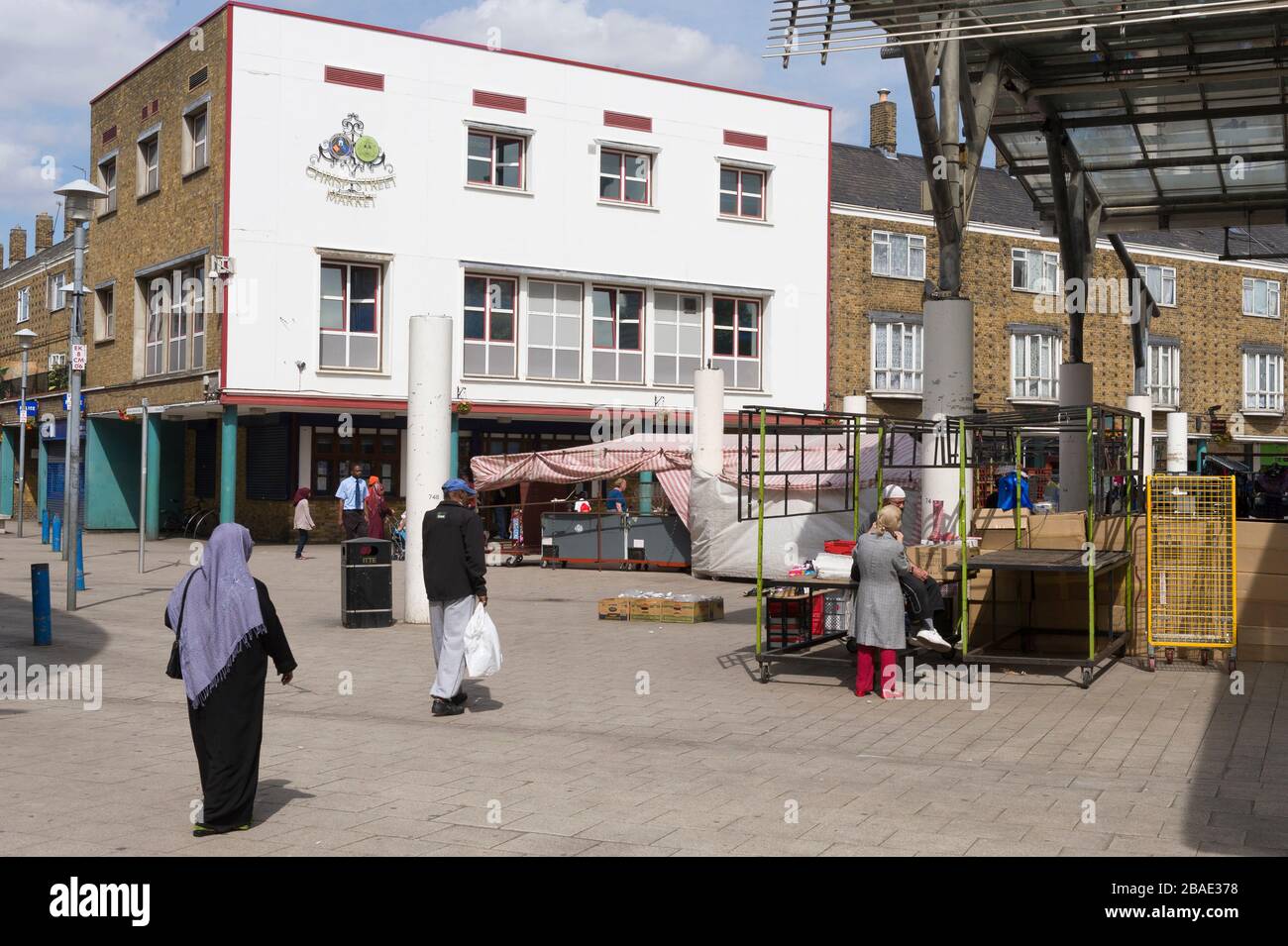 Chrisp Street Market, Polar, Tower Hamlets, London. The market was ...