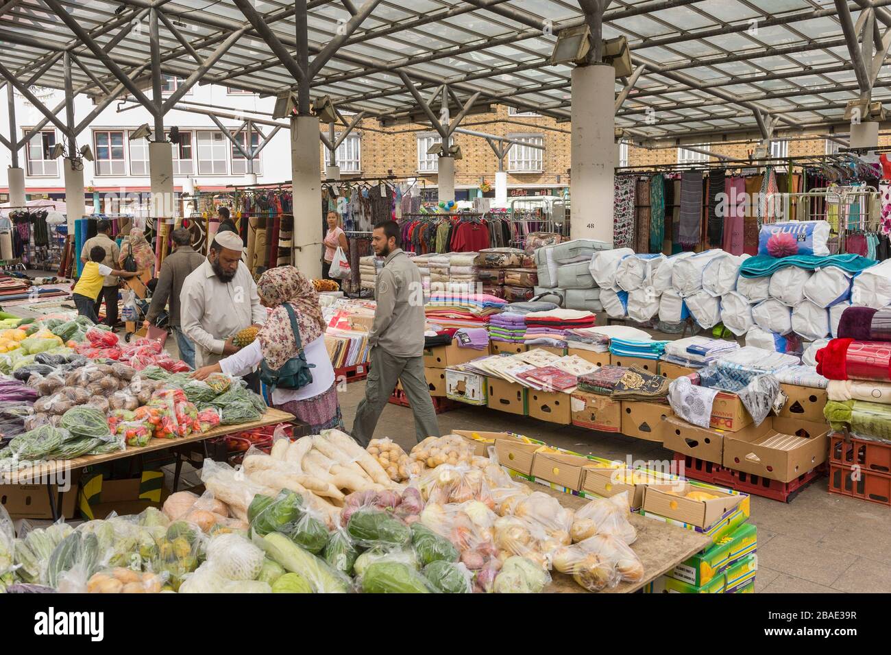 Chrisp Street Market, Polar, Tower Hamlets, London. The market was ...