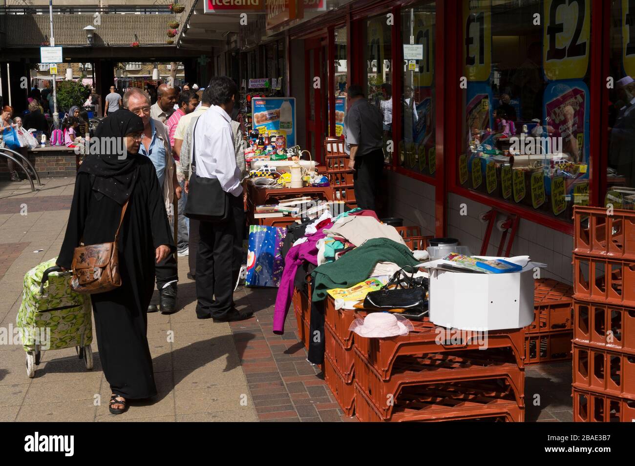 Chrisp Street Market, Polar, Tower Hamlets, London. The market was ...