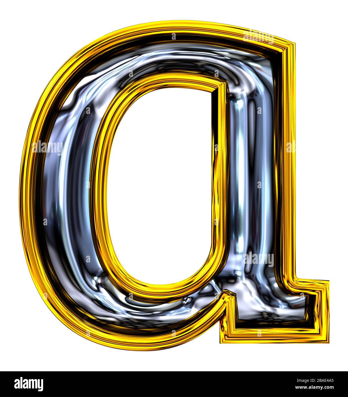 3D rendering. Lowercase Letter a. Embossed steel modern. Cool high ...