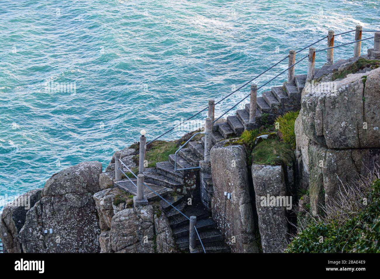 Steps on cliffside above the sea Stock Photo - Alamy
