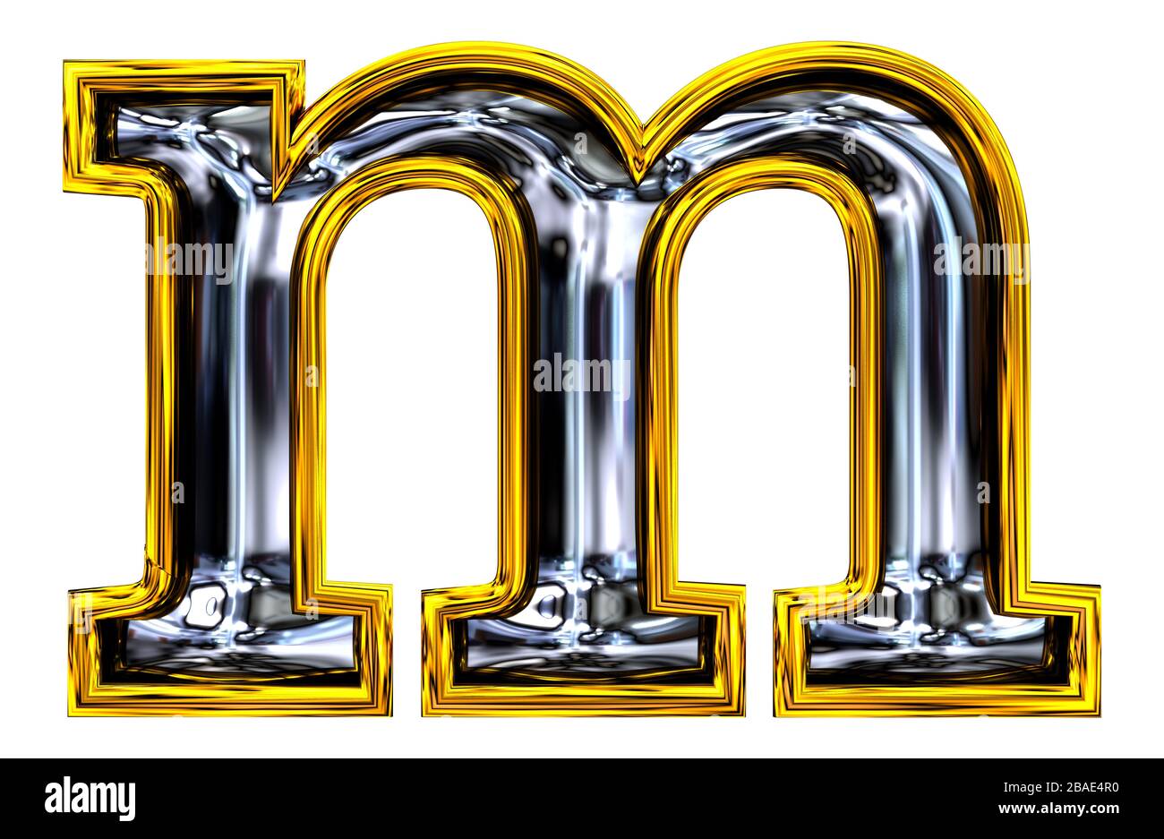 3D rendering. Lowercase Letter m. Clean high resolution ABC render ...