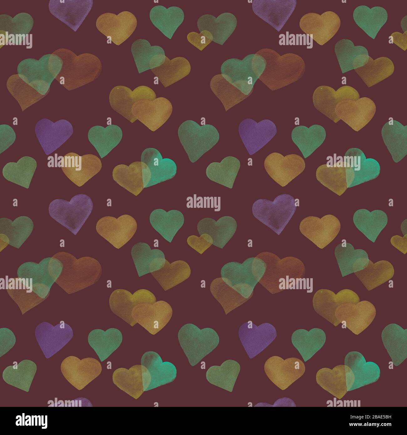 Seamless hearts pattern. Hand drawn Stock Photo - Alamy