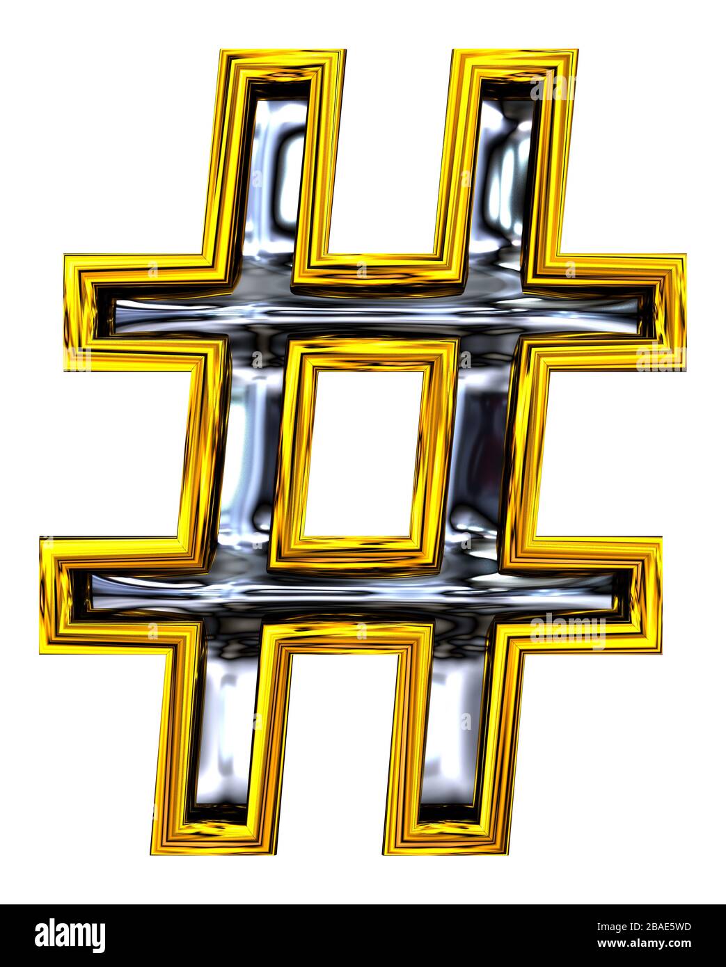 3D rendering. Hash sign. Embossed steel inspire. Clean high resolution ...