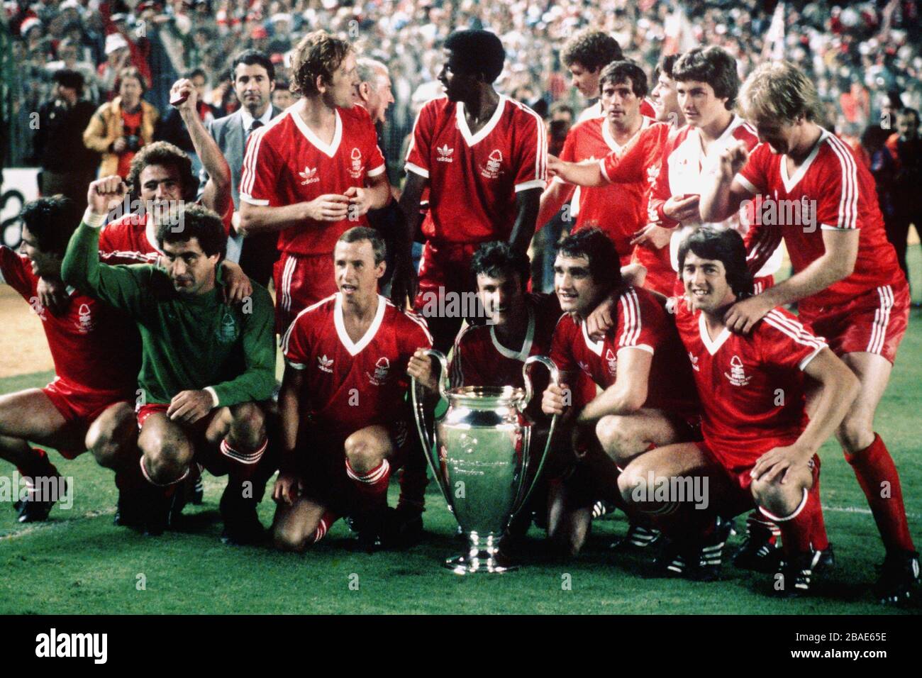 Nottingham Forest celebrate with the European Cup after their 1-0 ...