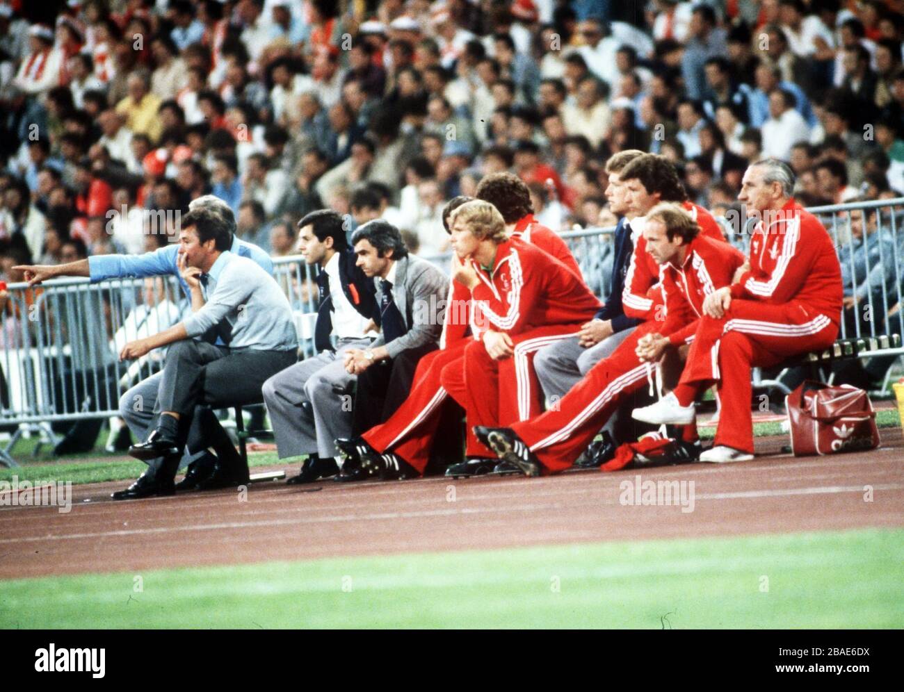 Nottingham Forest assistant manager Peter Taylor (left, hidden) makes a ...