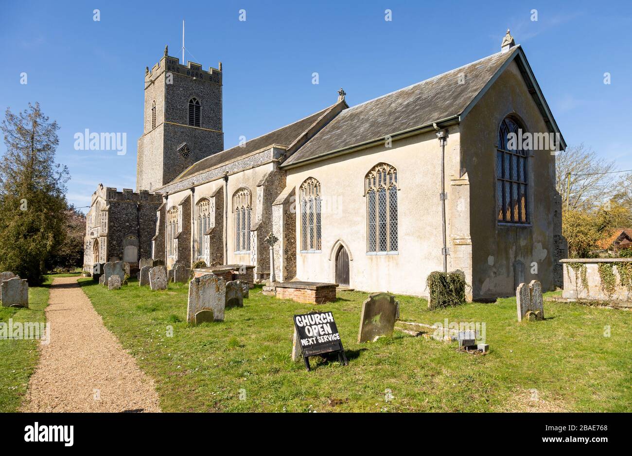 Village parish church St John the Baptist, Metfield, Suffolk, England ...