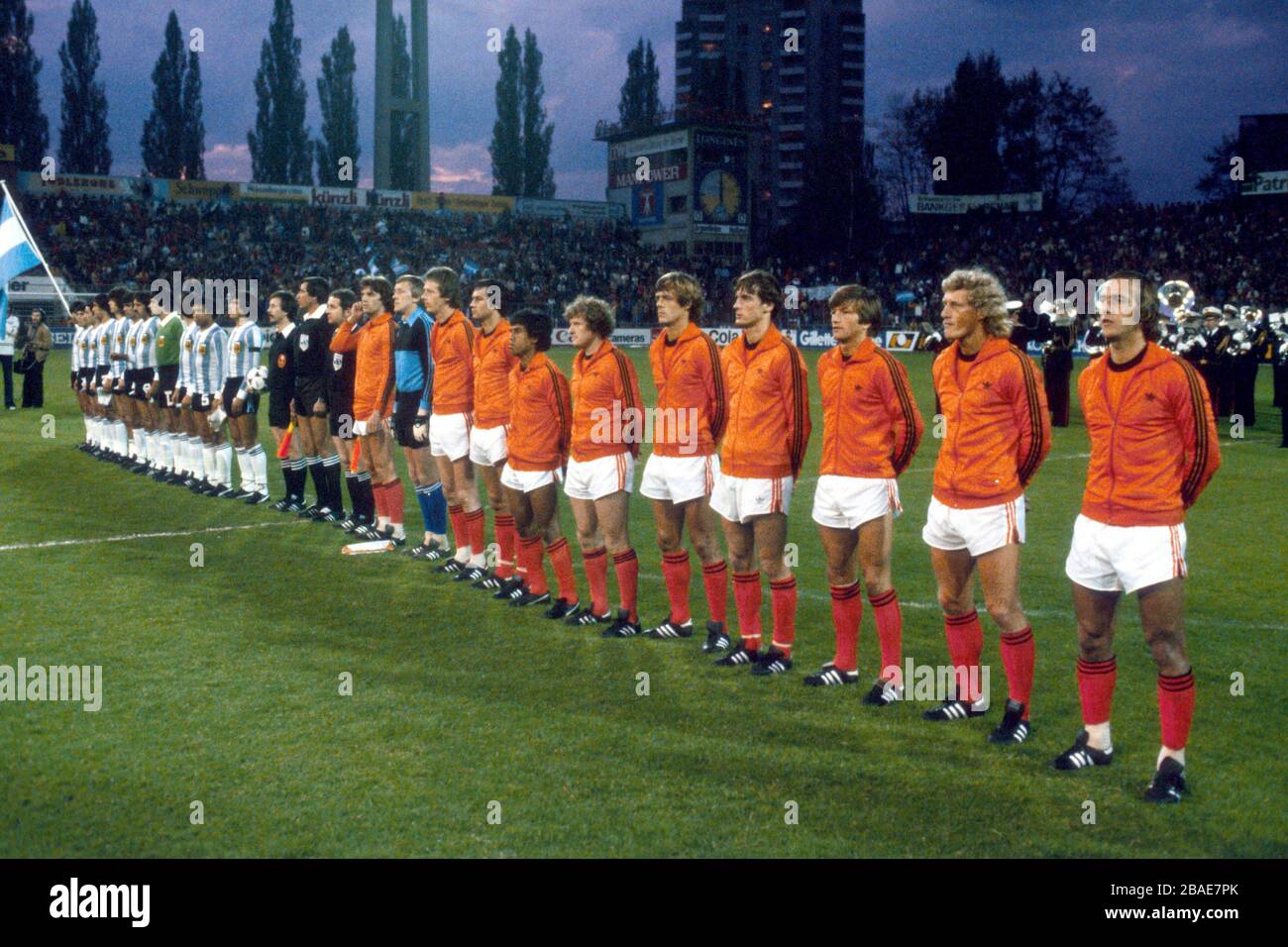 The two teams line up before the match Stock Photo - Alamy