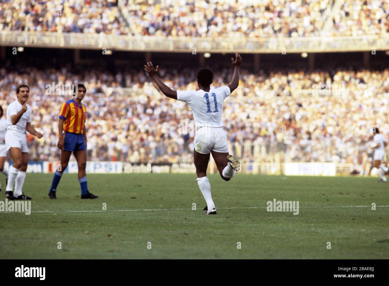 Real Madrid's Laurie Cunningham celebrates his goal Stock Photo - Alamy