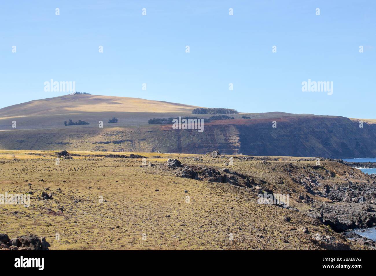 The Poike volcano and its cliffs. Easter Island, Chile Stock Photo - Alamy