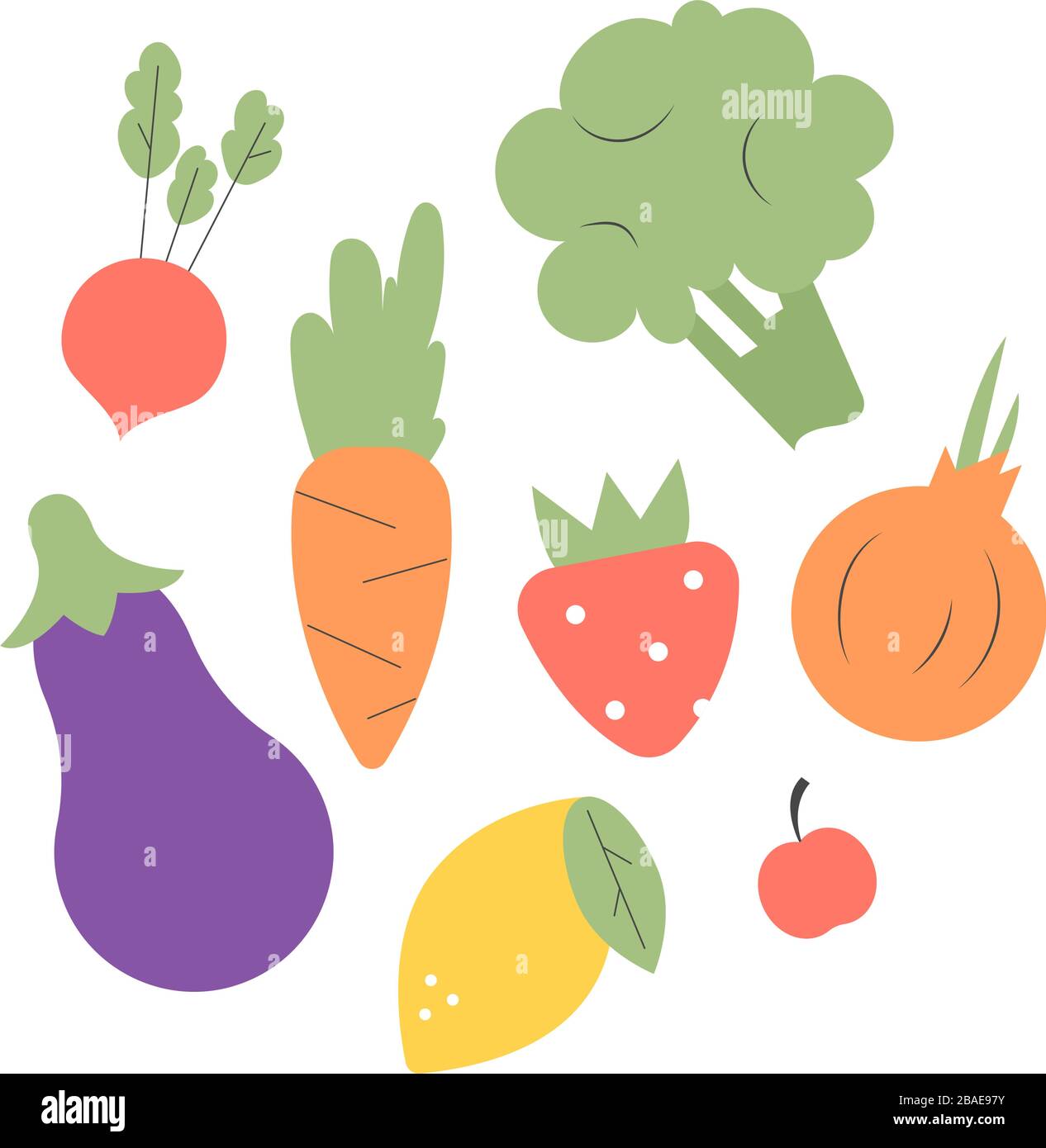 Set of simple vector vegetables and fruits Stock Vector Image & Art - Alamy