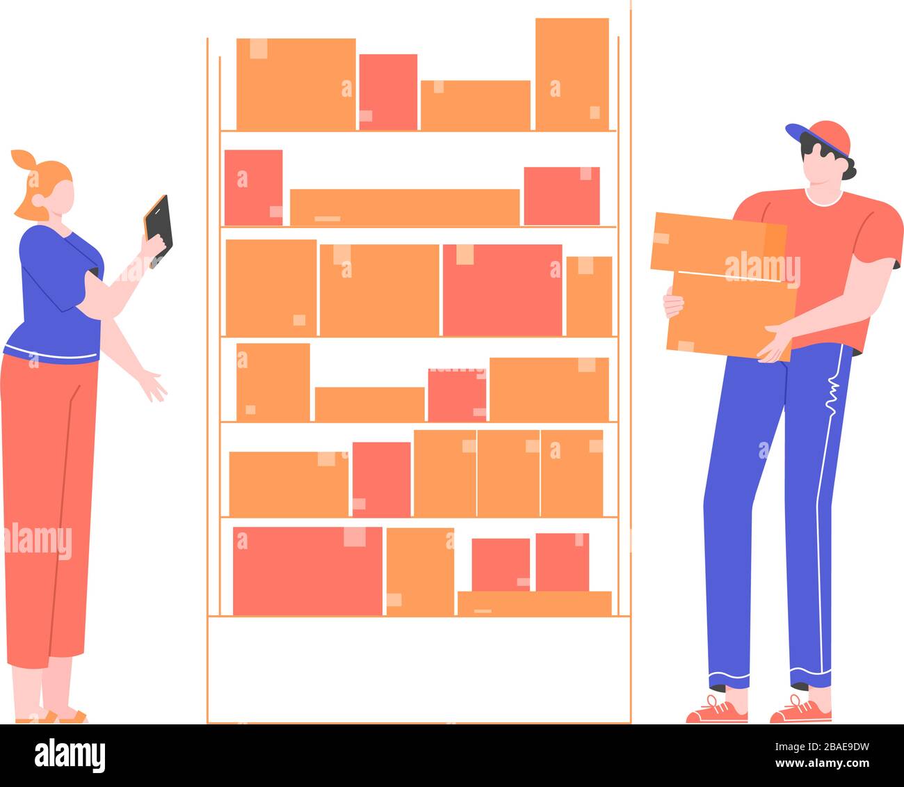 Boxes in storehouse Cut Out Stock Images & Pictures - Alamy