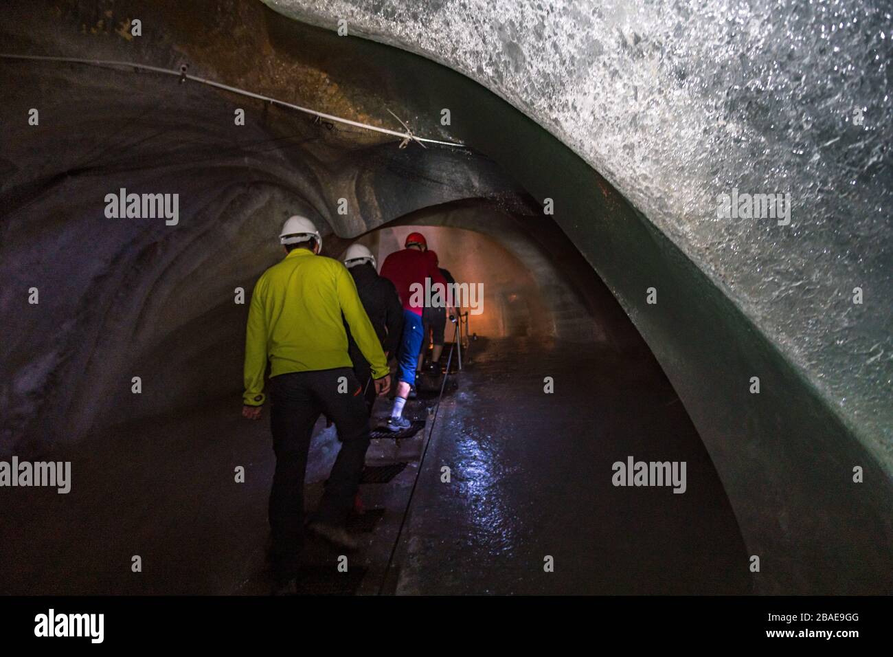 The Schellenberger ice cave in Untersberg near Marktschellenberg is ...