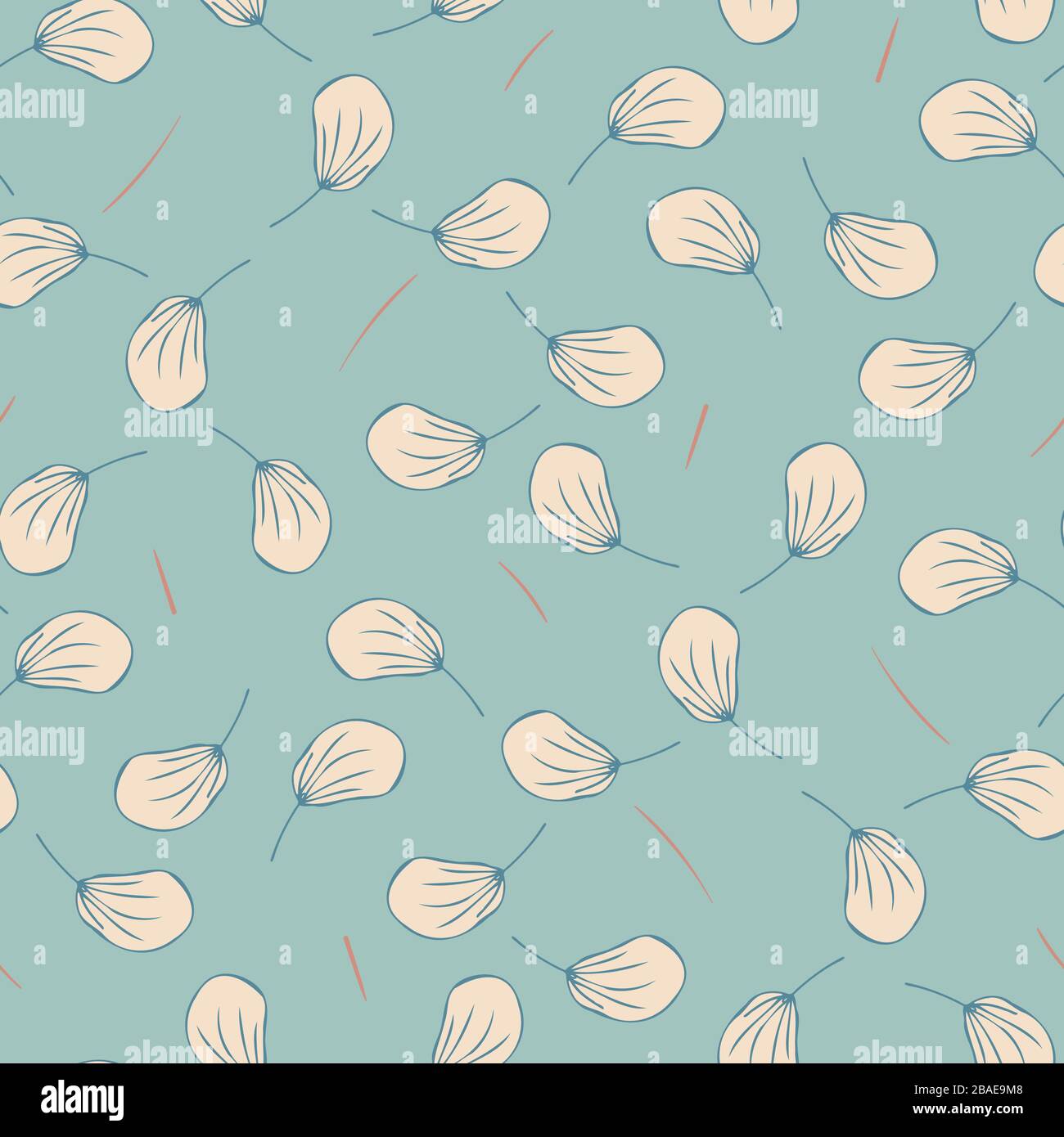 light leaves seamless vector pattern on pale blue Stock Vector Image ...