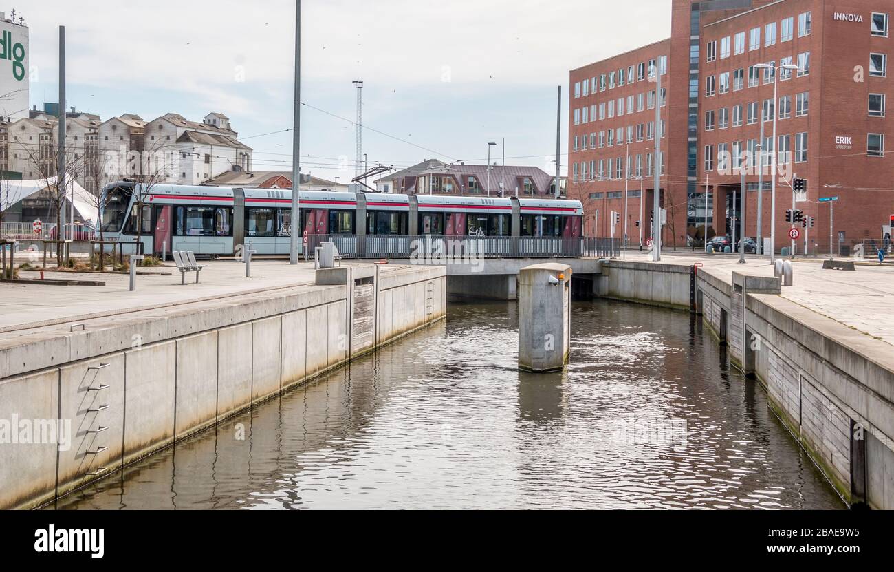 Aarhus, Denmark - 24 march 2020: Aarhus Letbane at a station. Aarhus ...
