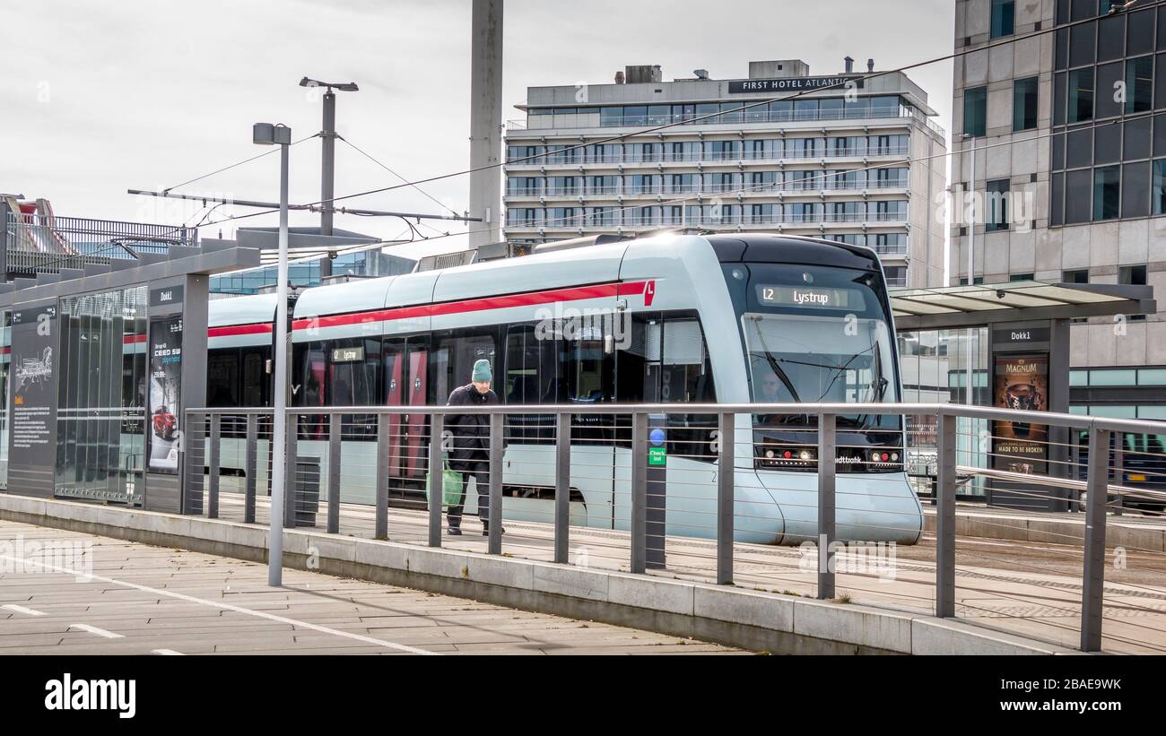 Aarhus, Denmark - 24 march 2020: Aarhus Letbane at a station. Aarhus ...