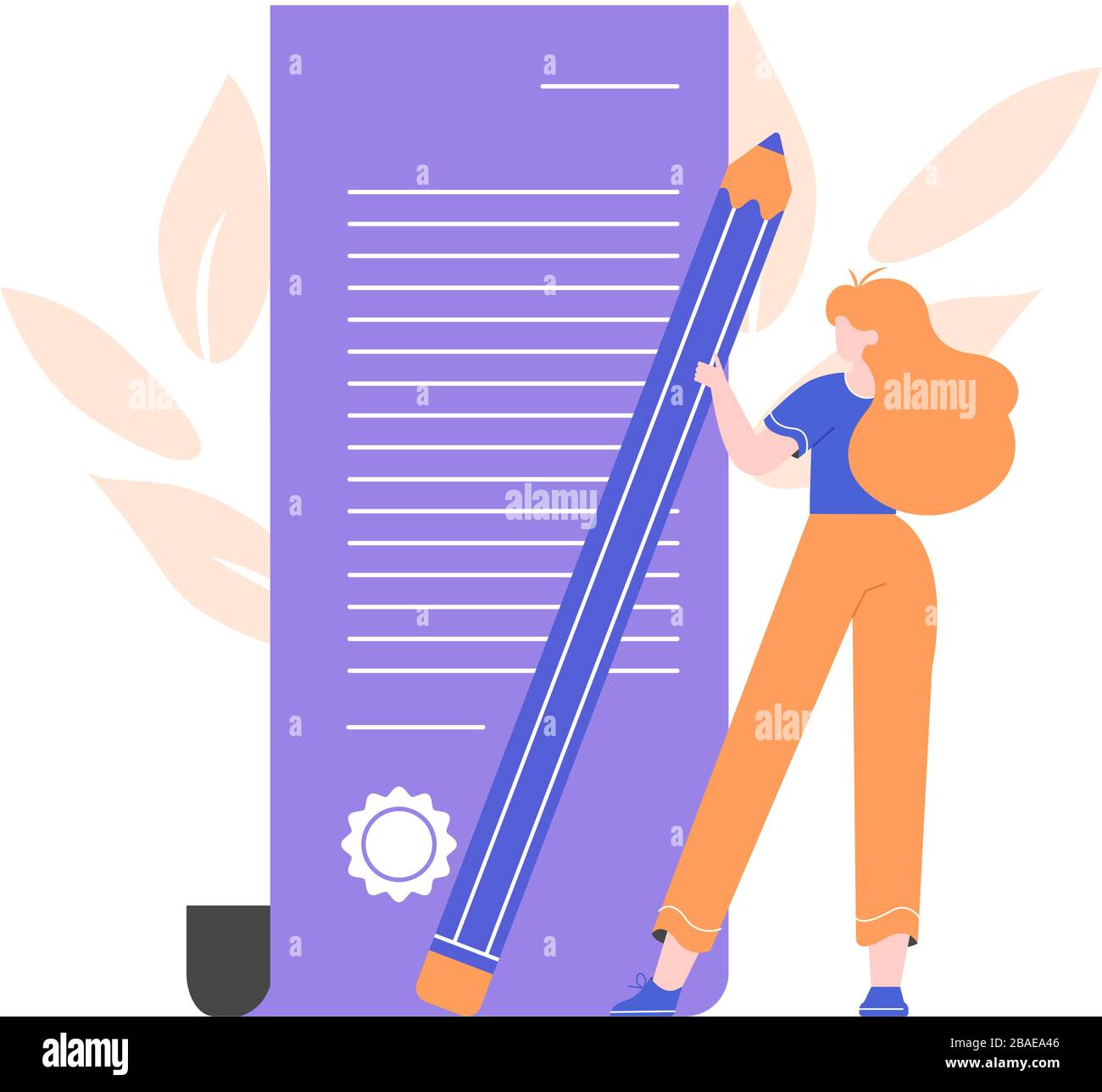 Woman stamp contract Stock Vector Images - Alamy