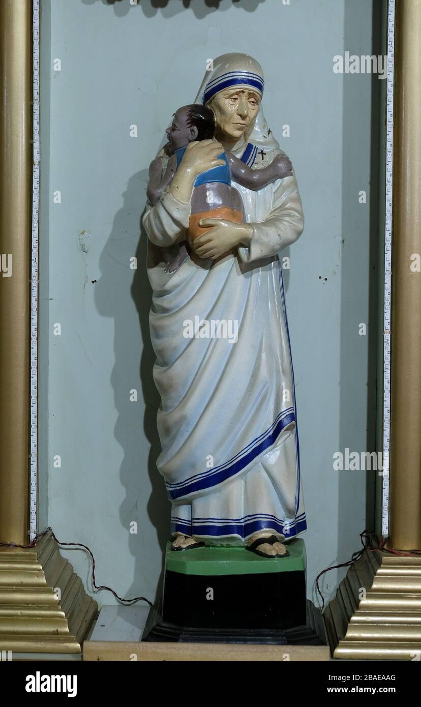 Saint Teresa of Calcutta statue at the Catholic cathedral of Immaculate ...