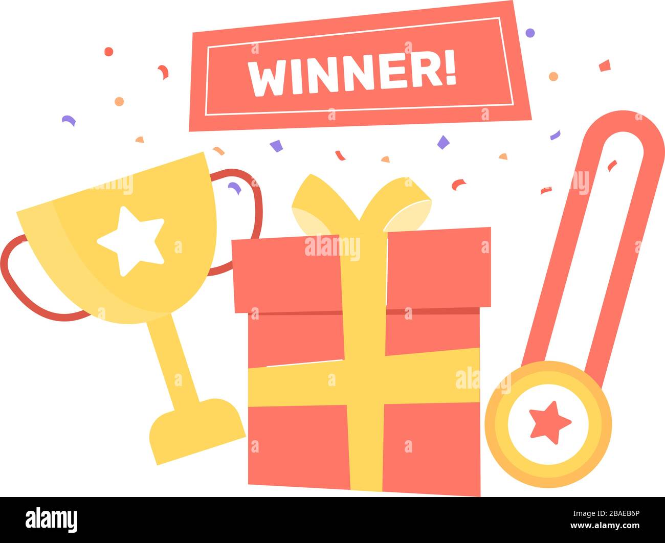 Winner set. Cup, gift box, gold medal Stock Vector Image & Art - Alamy