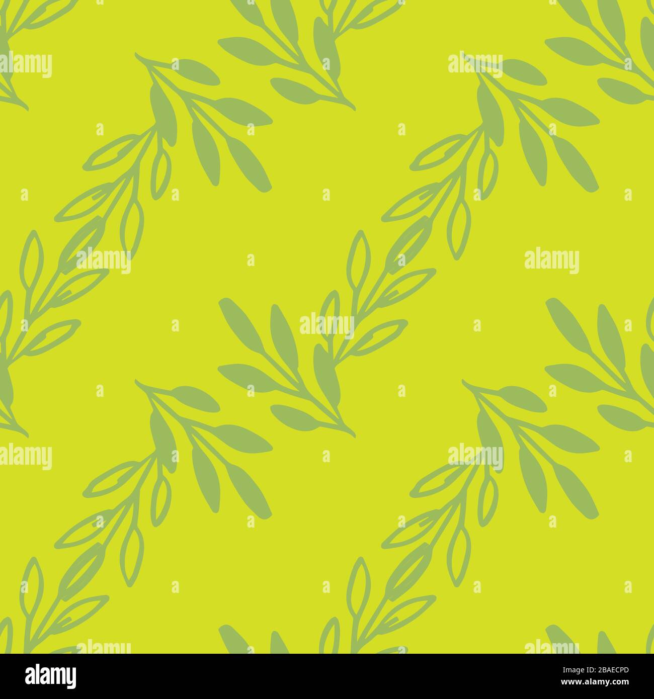 Vector Seamless pattern leaves yellow color, Botanical Floral ...