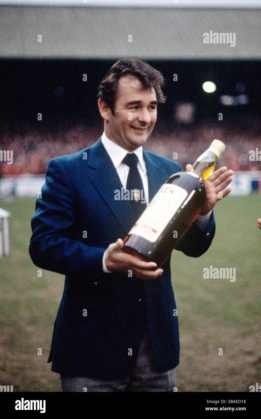 Nottingham Forest manager Brian Clough with his Manager of the Year ...