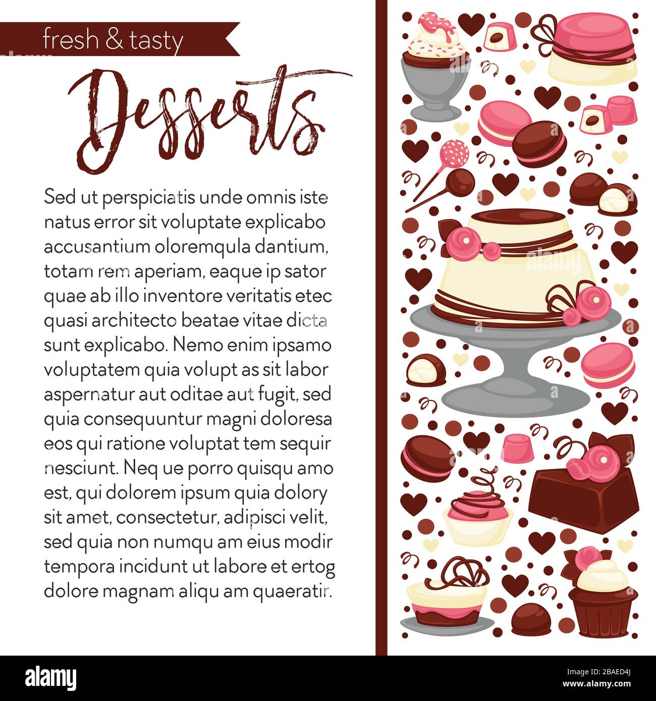 Sweetness cooking book with recipe page template and chocolate cake ...