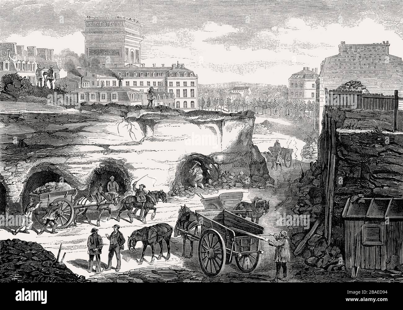 embellissement of the Boulevard du roi de rome, Paris, 1862 Stock Photo ...