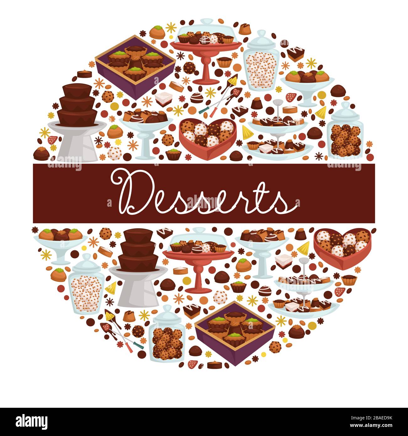 Gourmet chocolate cookies sweet Stock Vector Images - Alamy