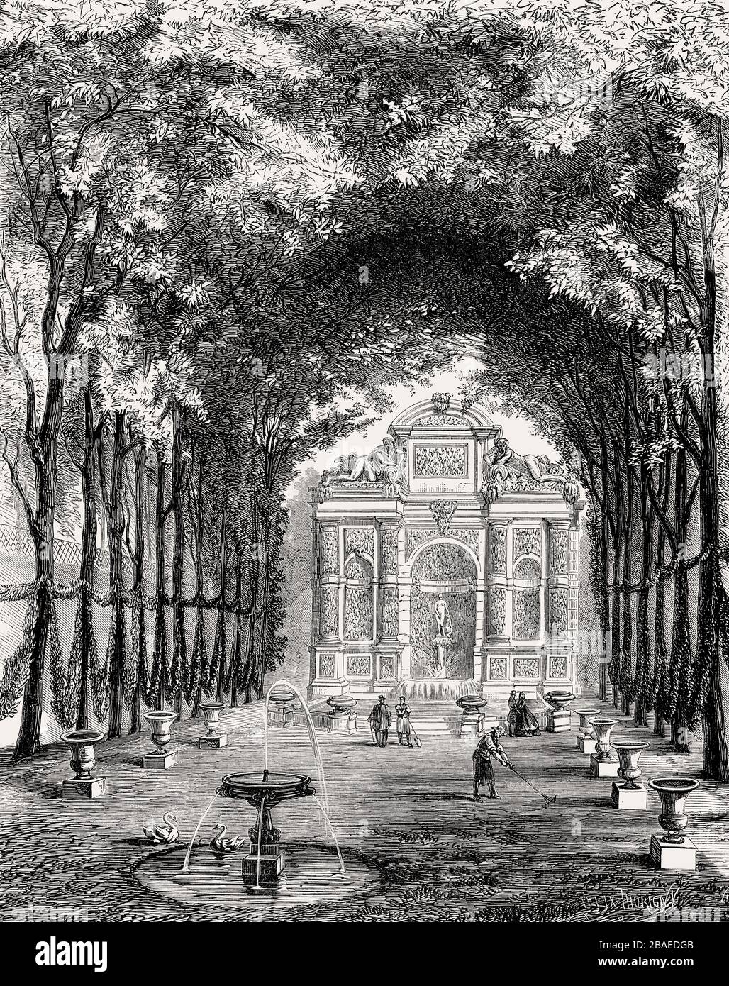 The Medici Fountain, Jardin du Luxembourg, Paris, France, 1862 Stock ...