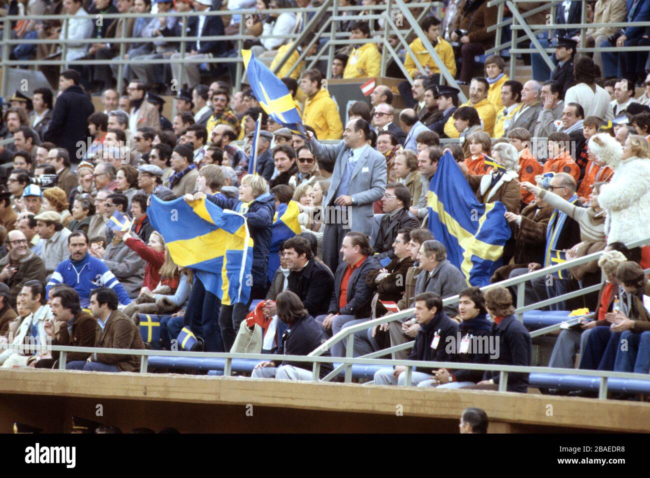 Sweden fans in the crowd during the match Stock Photo - Alamy