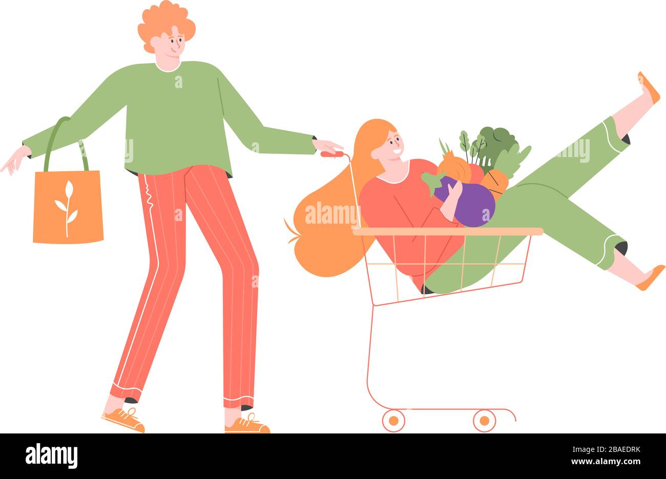 Zero waste grocery shopping Stock Vector Images - Alamy