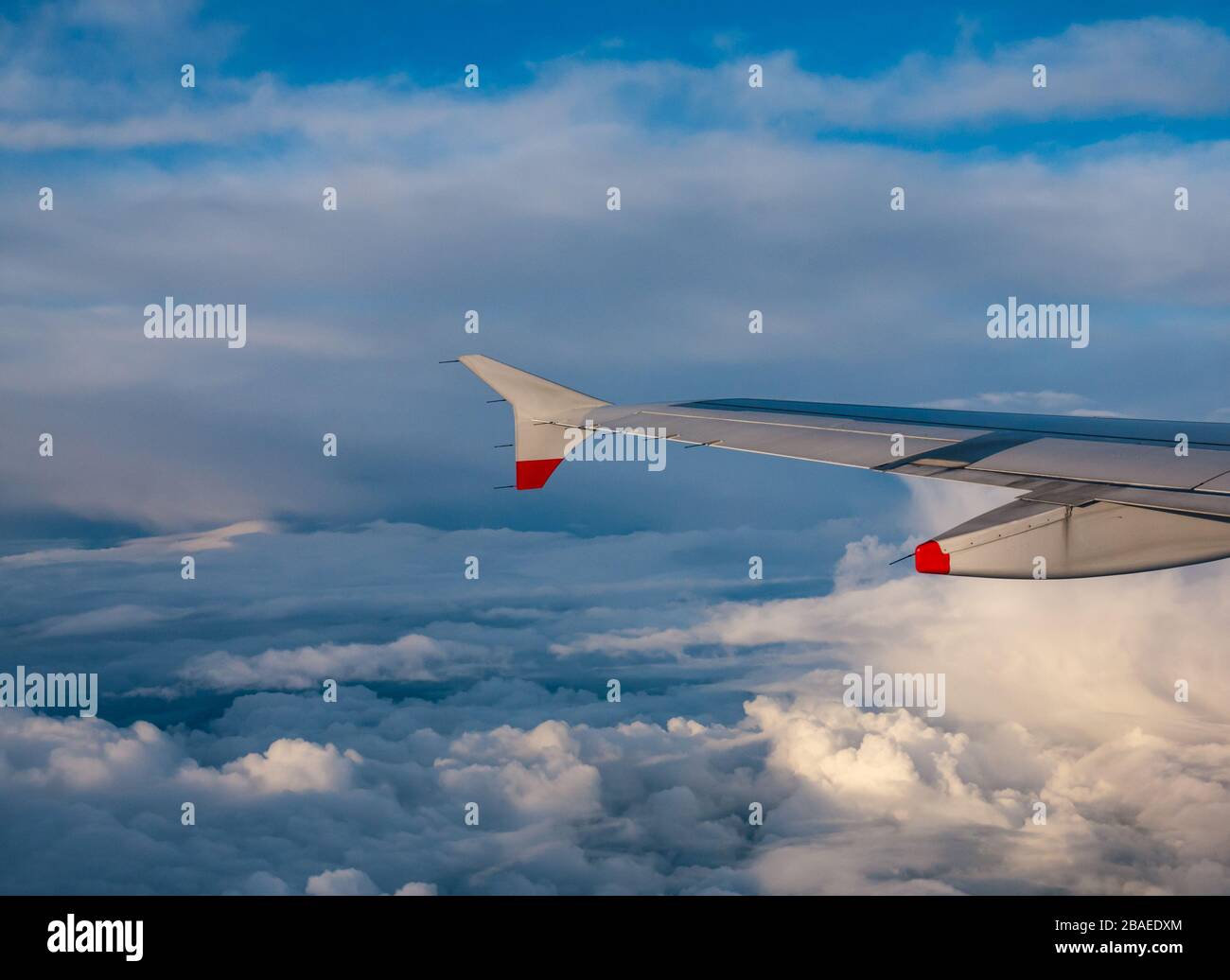 British Airways Airbus A319 plane wing seen through aeroplane window ...