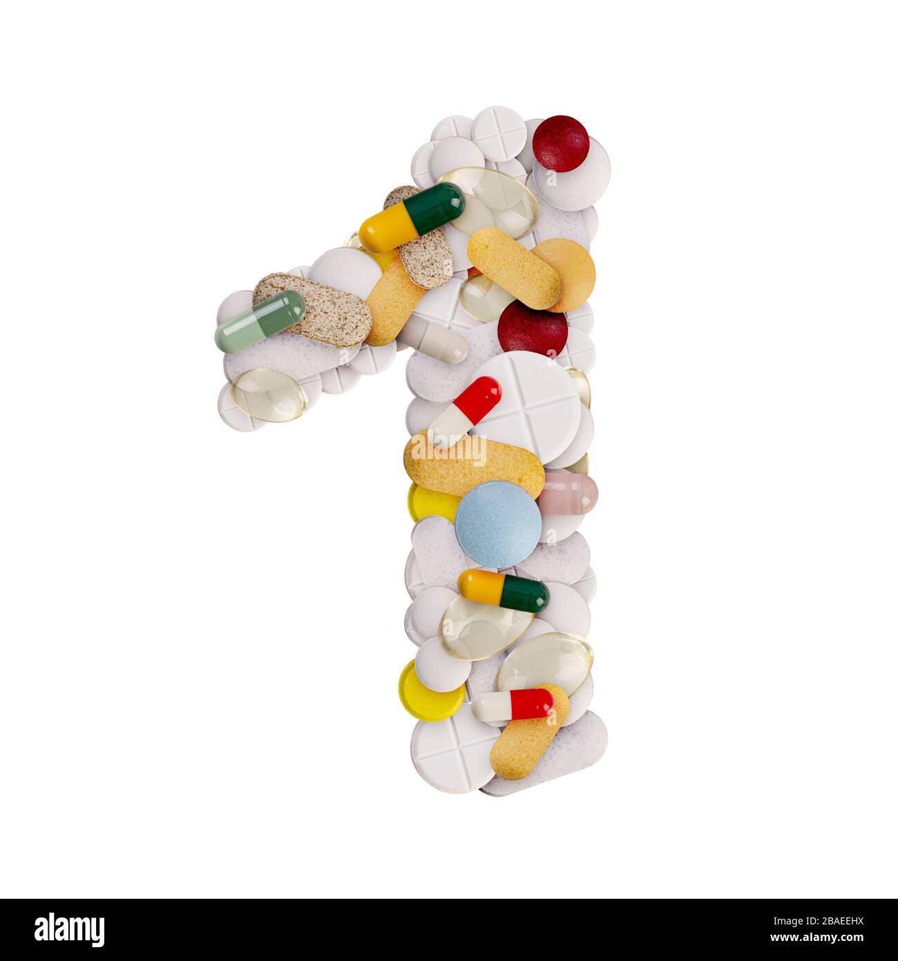 Number 1 made of pills Stock Photo - Alamy
