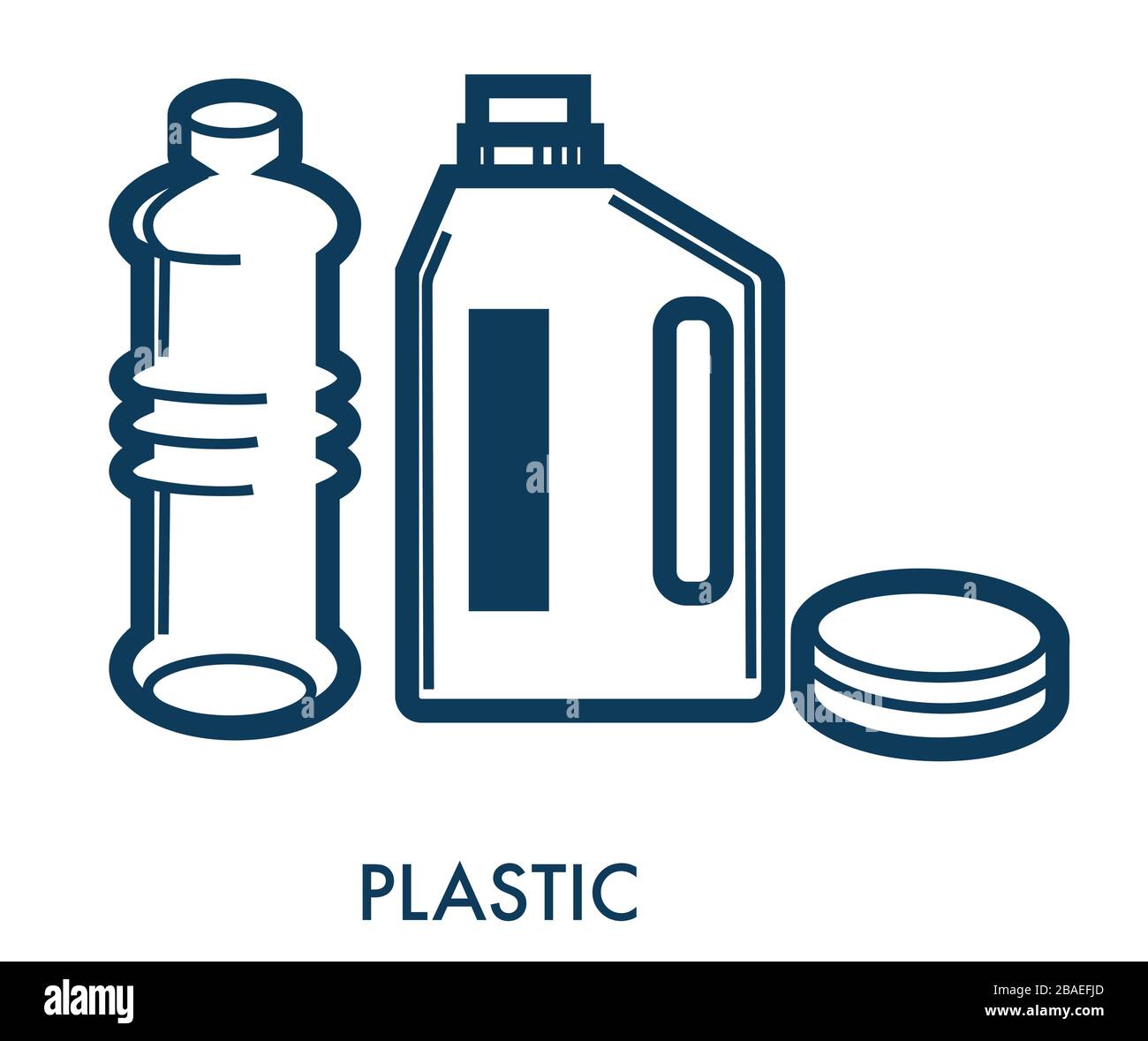 Bottles plastic capacity symbol outline view of garbage vector Stock ...