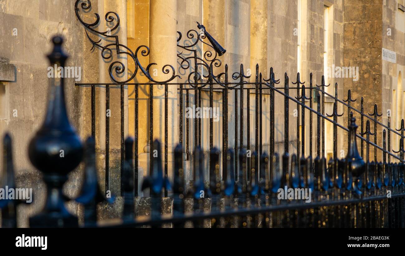 Detail image of wrought iron railings that surround the royal terrace ...