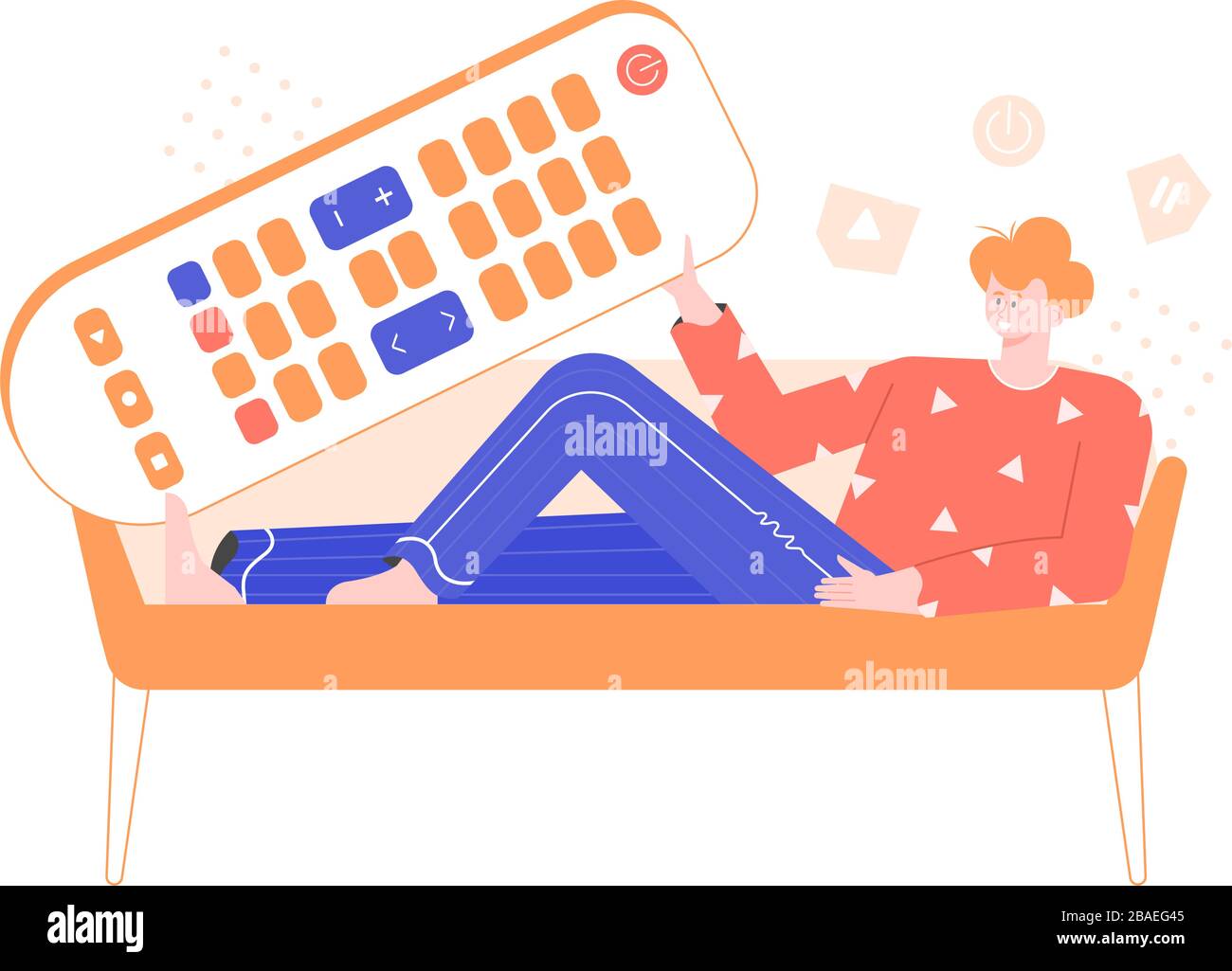 Man holding tv remote Stock Vector Images - Alamy