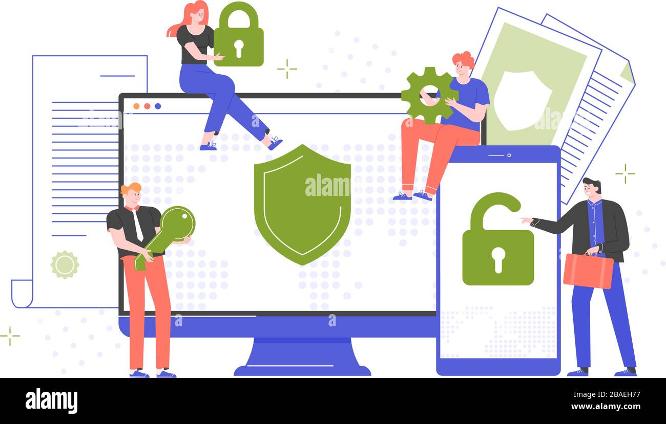 Cybersecurity, secure passwords Stock Vector Image & Art - Alamy