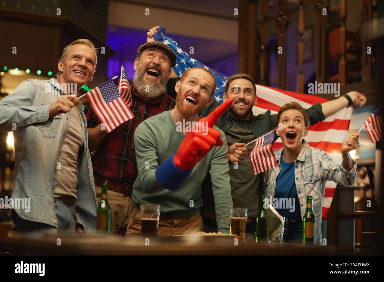 Group soccer fans cheering shouting hi-res stock photography and images ...