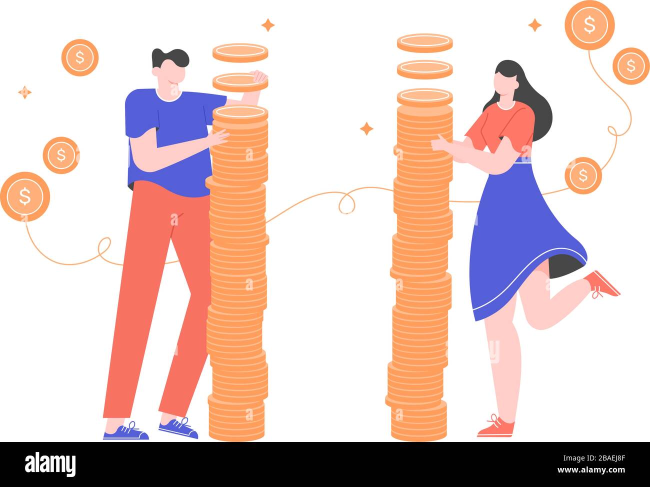 Growing stack gold coins Stock Vector Images - Alamy