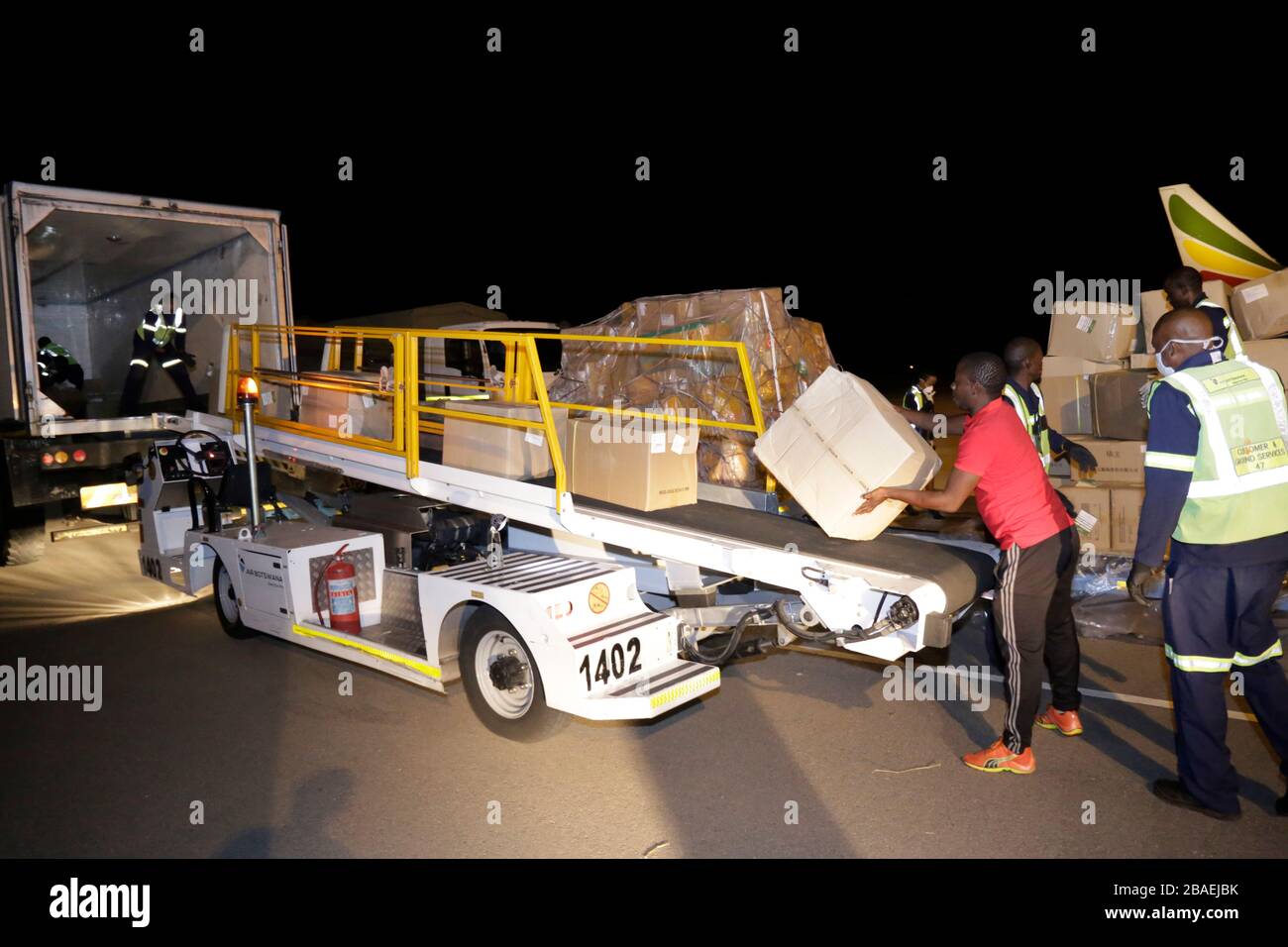 Gaborone, Botswana. 27th Mar, 2020. Supplies donated by Jack Ma ...